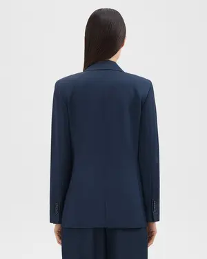 Theory Double-breasted Straight Hem Blazer