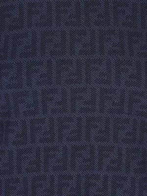 Fendi Ff Jacquard Short Sleeve Crewneck Jumper - Black