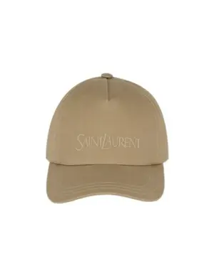 Saint Laurent Logo Embroidered Baseball Cap - Light Brown