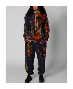 Aries Spray-paint Drawstring Hoodie With Rhinestone Embellishment