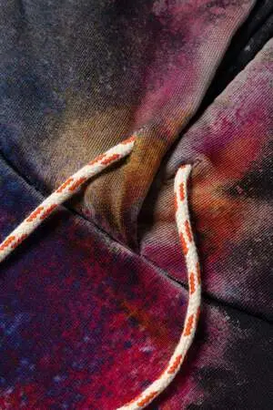 Aries Spray-paint Drawstring Hoodie With Rhinestone Embellishment