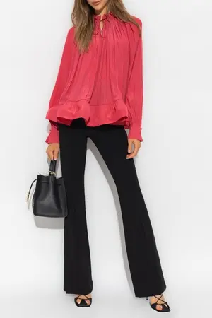 LANVIN Tie-neck Ruffle Blouse - Red