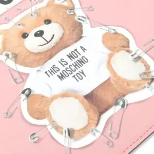 Moschino Teddy Bear Pin Pattern Large Clutch - Gray