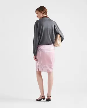 Prada Checked Straight Hem Mini Skirt - Pink