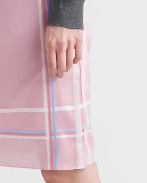 Prada Checked Straight Hem Mini Skirt - Pink