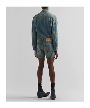 Prada Enamelled Tag Detailed Denim Jacket