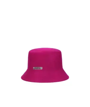 Borsalino Knitted Bucket Hat With Logo Plaque - Purple-red
