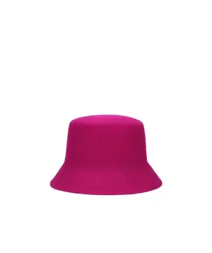 Borsalino Knitted Bucket Hat With Logo Plaque - Purple-red