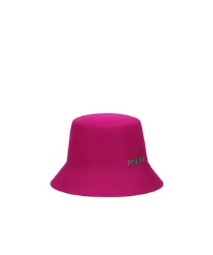 Borsalino Knitted Bucket Hat With Logo Plaque - Purple-red