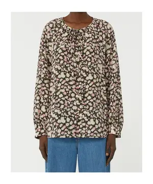 Max Mara Printed Silk Shirt With Bow Detail