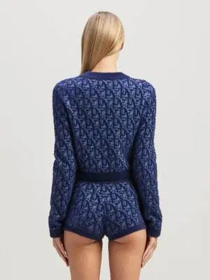 Palm Angels Monogram Jacquard Zip-up Cardigan