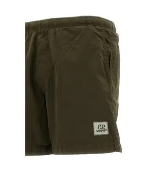 C.P. COMPANY Logo Patch Swim Shorts - Black