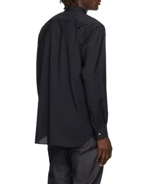 Comme Des Garçons Navy Blue Logo Shirt - Black