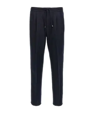 Brunello Cucinelli Pleated Drawstring Trousers - Blue