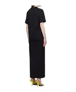 MSGM Logo Print Cotton Maxi Dress