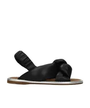 Miu Miu Logo Design Flat Sandals - Black