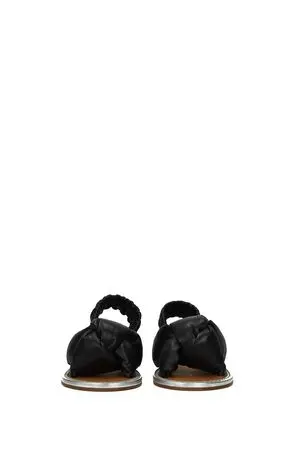 Miu Miu Logo Design Flat Sandals