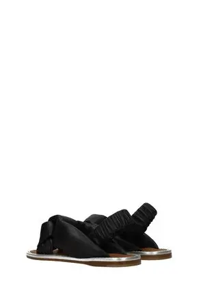 Miu Miu Logo Design Flat Sandals