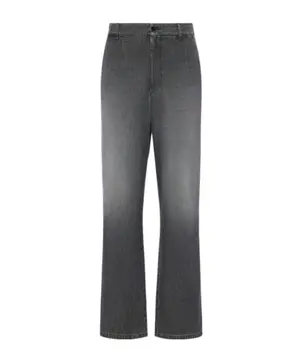 MAISON MARGIELA Washed Effect Wide-leg Jeans - Black