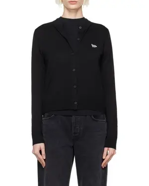 Maison Kitsuné Baby Fox Patch Knit Cardigan
