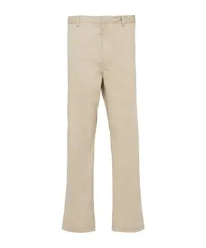 Prada Stretch Poplin Wide Leg Pants - Rope Ash