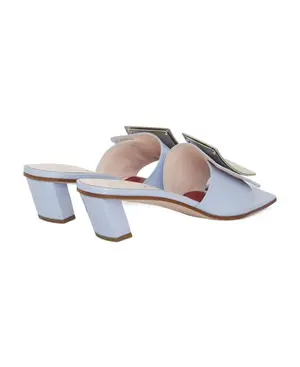 ROGER VIVIER Love Buckle Mules In Patent Leather