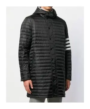 Thom Browne 4-bar Hooded Down Coat