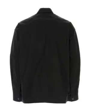 JUUN.J Classic Collar Concealed Fastening Shirt Jacket - Black