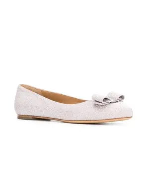 FERRAGAMO Vara Bow Ballerina Flats - White