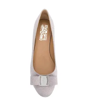 FERRAGAMO Vara Bow Ballerina Flats - White