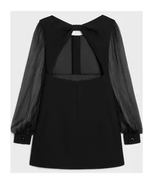 Celine Mini Trapeze Dress In Double Faced Wool Crepe