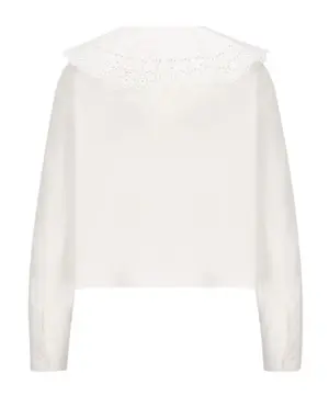 Celine Cropped Romy Shirt In Cotton Poplin With Lace Details