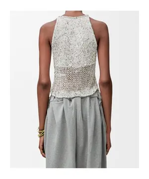 Loewe Off-the-shoulder Top With Hand-woven Anagram Sequins