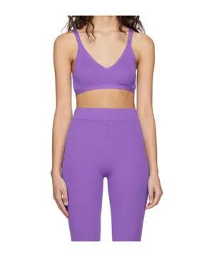REMAIN BIRGER Ribbed Knitted French Bra - Purple