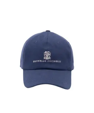 Brunello Cucinelli Embroidered Logo Baseball Cap - Blue