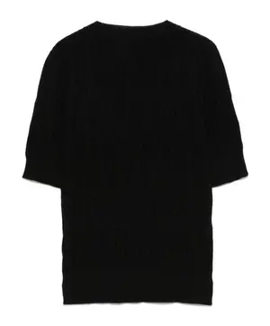 D.exterior Chevron-knit Short-sleeve Sweater