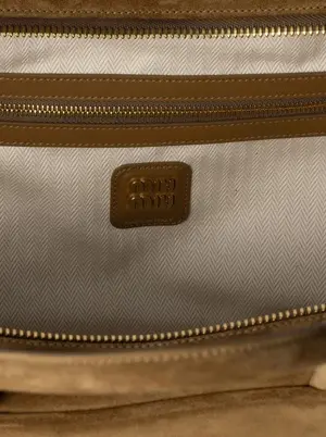 Miu Miu Suede Top Handle Bag - Brown