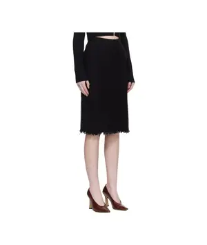 JIL SANDER Frayed Hem Midi Skirt