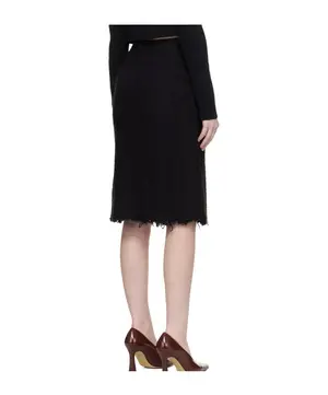 JIL SANDER Frayed Hem Midi Skirt