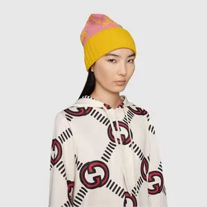 Gucci Gg Logo Intarsia Knit Beanie