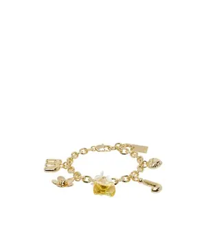 Marc Jacobs Charm Bracelet With Logo Pendant - Golden