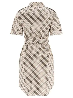 Burberry Checked Belted Shirt Mini Dress