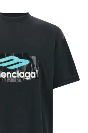 Balenciaga Logo Printed Round-neck T-shirt