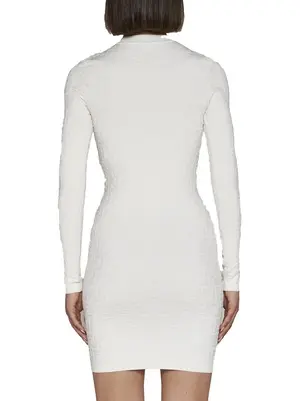 Fendi All-over Ff Embossed Crewneck Mini Dress