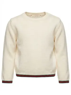 Gucci Baby Wool Sweater With Web Trim