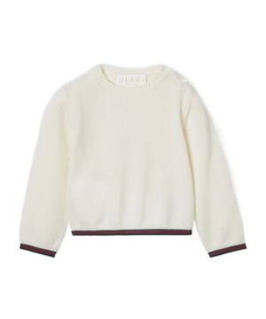 Gucci Baby Wool Sweater With Web Trim