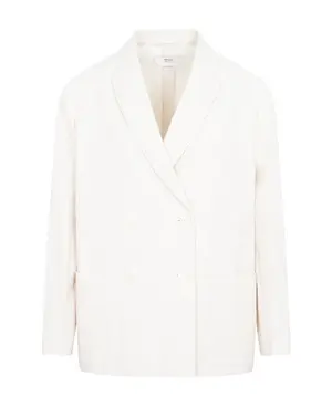 Prada Double-breasted Blazer With Notched Lapel - Neutral