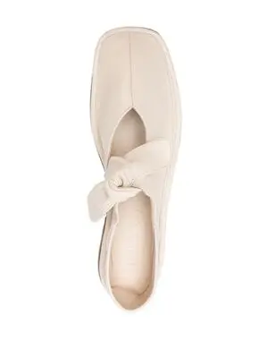 Hereu Llasada Square-toe Ballerina Flats - White