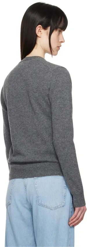 Play Comme Des Garcon Long-sleeved Knitted Cardigan With Heart Applique