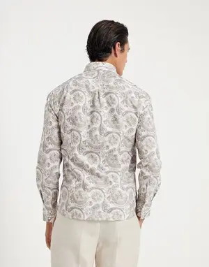 Brunello Cucinelli Paisley Printed Long Sleeved Shirt - Brown